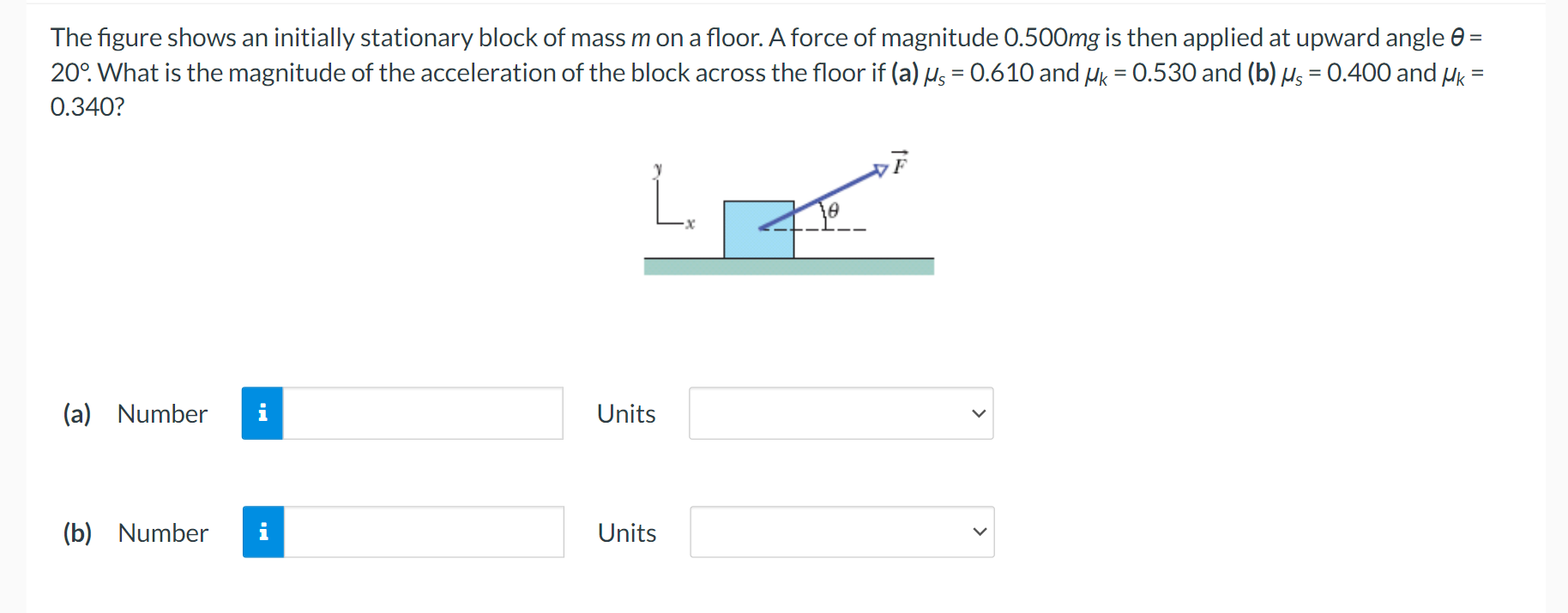 Solved The figure shows an initially stationary block of | Chegg.com