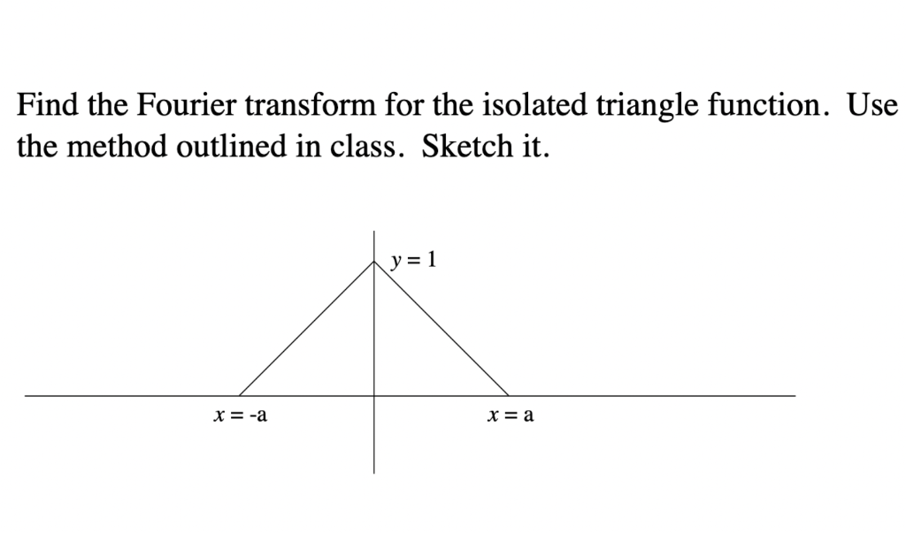 Solved Find the Fourier transform for the isolated triangle | Chegg.com