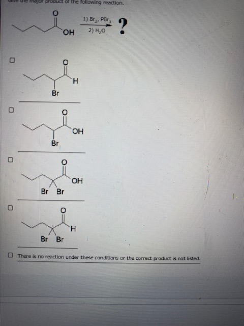 Solved Gve the major product of the following reaction. Brz | Chegg.com