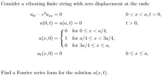 Solved Consider a vibrating finite string with zero | Chegg.com