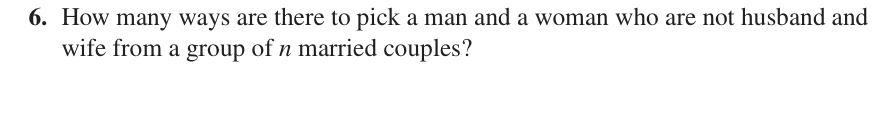 Solved 6. How many ways are there to pick a man and a woman | Chegg.com