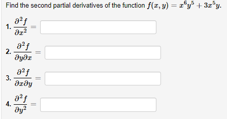 Solved Find the second partial derivatives of the function | Chegg.com