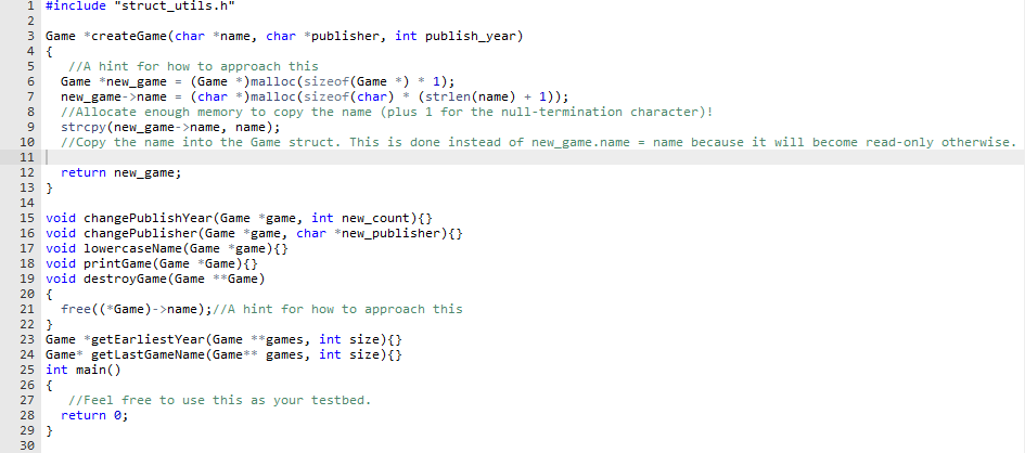 Solved Exercises To get more practice working with structs | Chegg.com