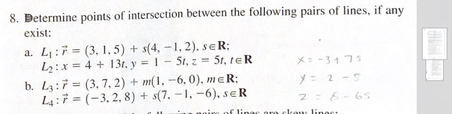 Solved 8. Determine points of intersection between the | Chegg.com