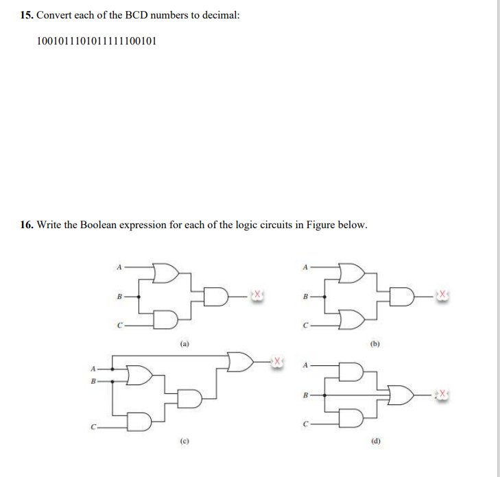 Solved 15. Convert each of the BCD numbers to decimal: | Chegg.com