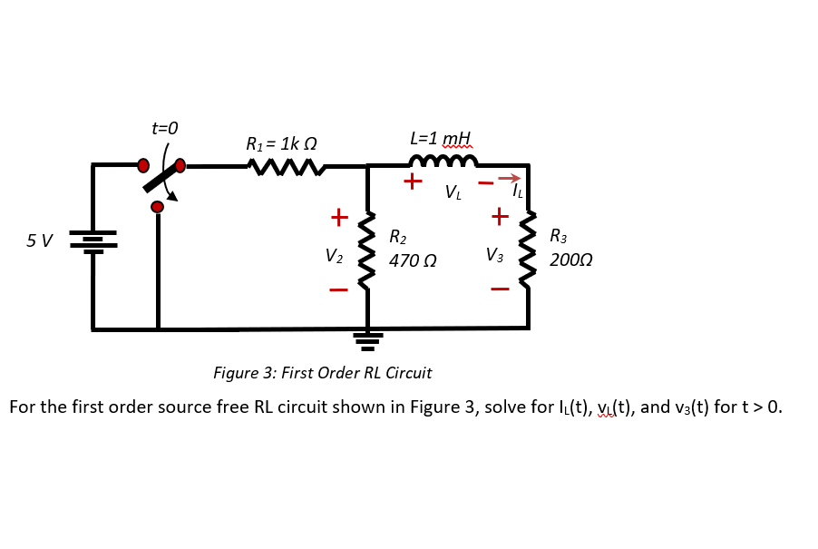 Solved Figure 3: First Order RL Circuit For the first order | Chegg.com