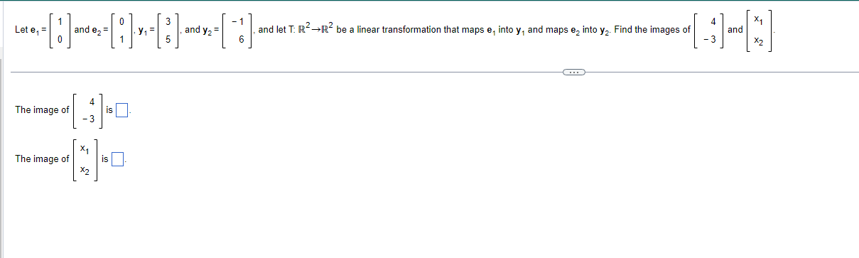 Solved Let e1=[10] and e2=[01],y1=[35], and y2=[−16], and | Chegg.com