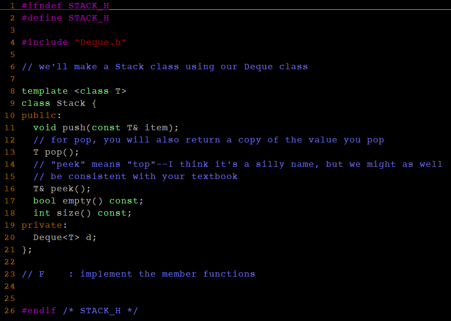 Solved Programming Language is C++ Need help updating the .h | Chegg.com