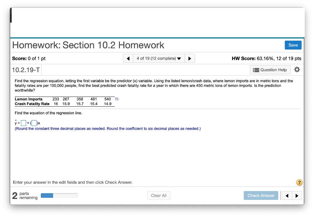 Solved Homework Section 10 2 Homework Save Score 0 Of 1 Pt