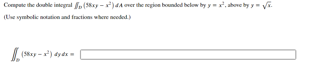 Solved Compute the double integral \\( | Chegg.com
