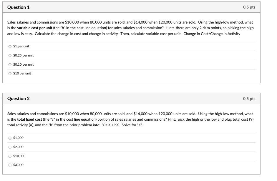 Solved Sales salaries and commissions are $10,000 when | Chegg.com