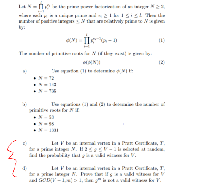 Solved Primality certificate question. Please help, I cant | Chegg.com