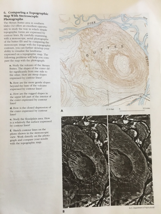 Solved 6. Comparing a Topographic Map With Stereoscopic | Chegg.com