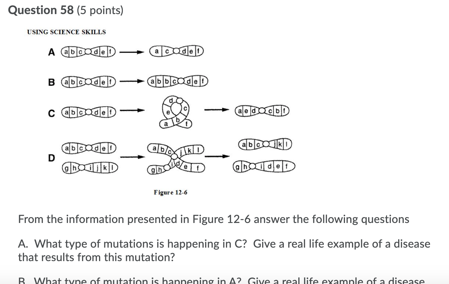 Solved Question 58 (5 points) USING SCIENCE SKILLS A ab | Chegg.com