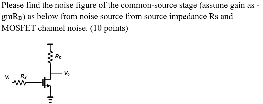 Solved Please find the noise figure of the common-source | Chegg.com