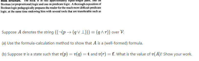Solved Book struc ngın pans, one Boolean (or propositional | Chegg.com