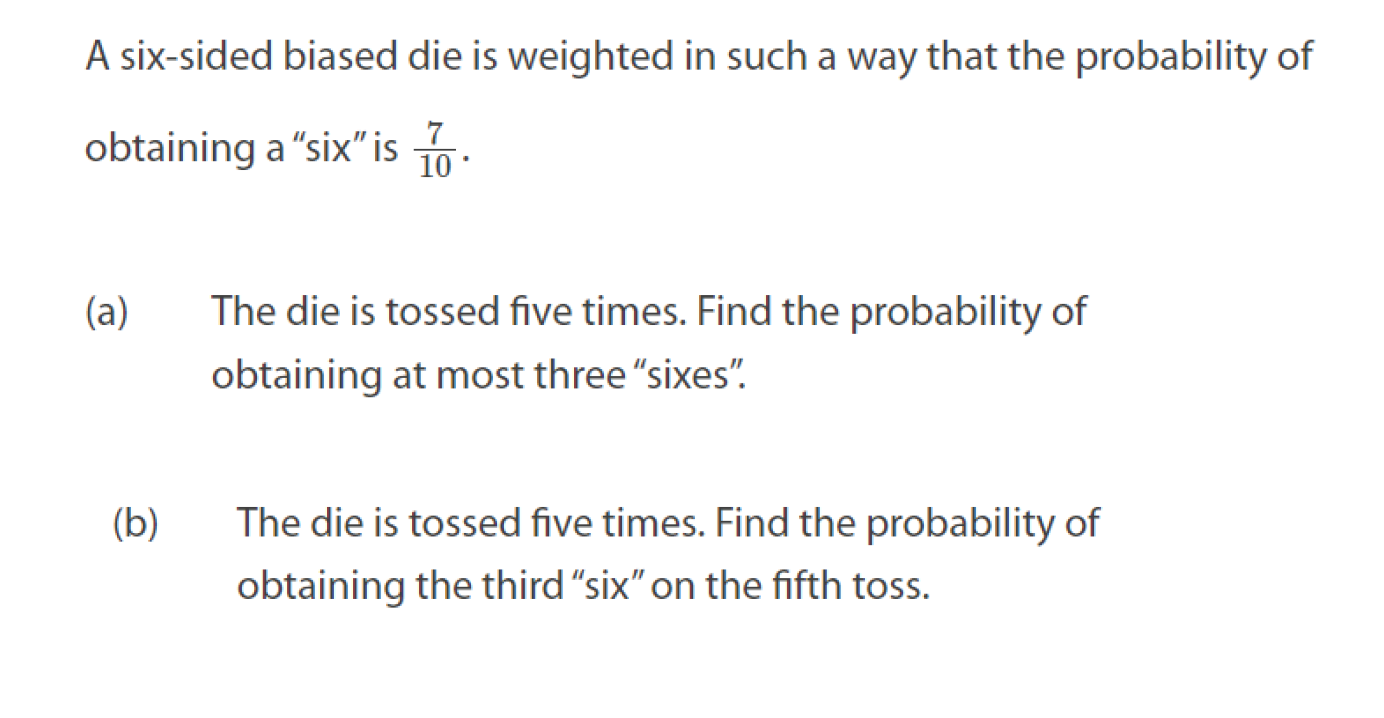 Solved A six-sided biased die is weighted in such a way that | Chegg.com