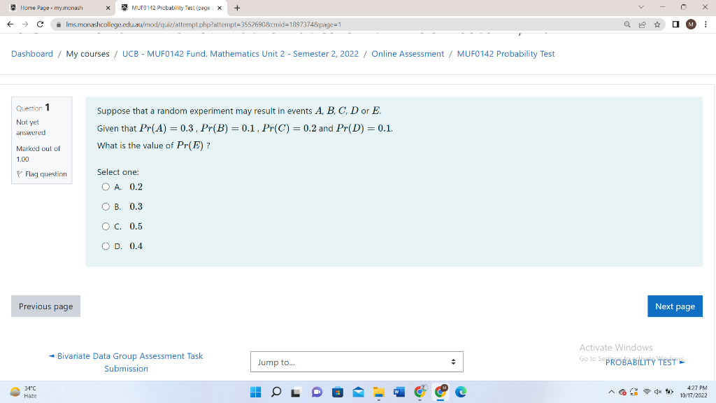 Solved Suppose that a random experiment may result in events | Chegg.com