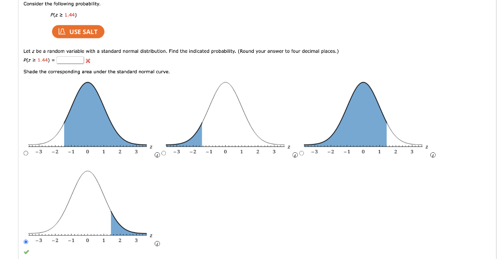 Solved Consider the following probability. P(z≥1.44) Let z | Chegg.com