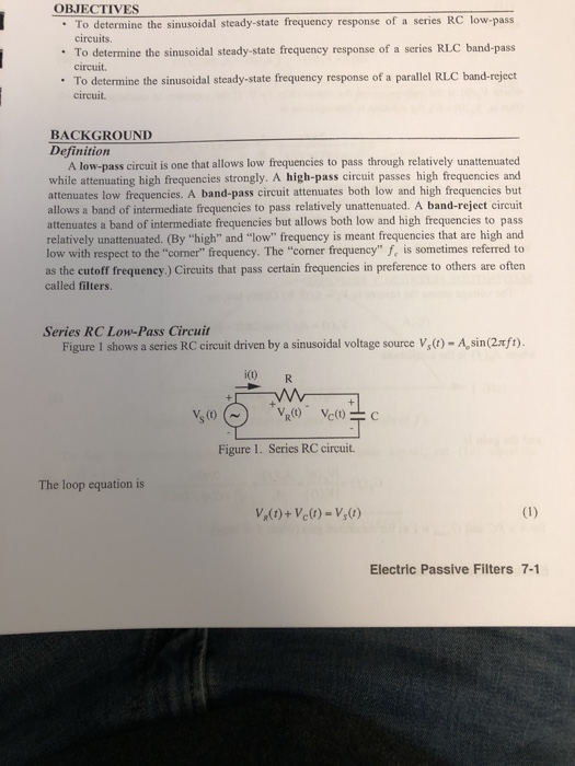 Solved Pre-Lab Procedure A: Sinusoidal Steady State | Chegg.com