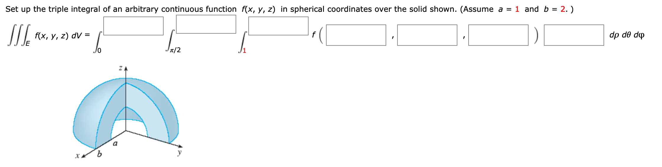 Solved Set up the triple integral of an arbitrary continuous | Chegg.com