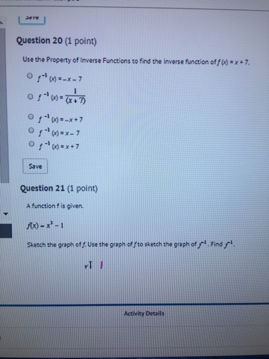 Solved Use the Property of Inverse Functions to find toe | Chegg.com