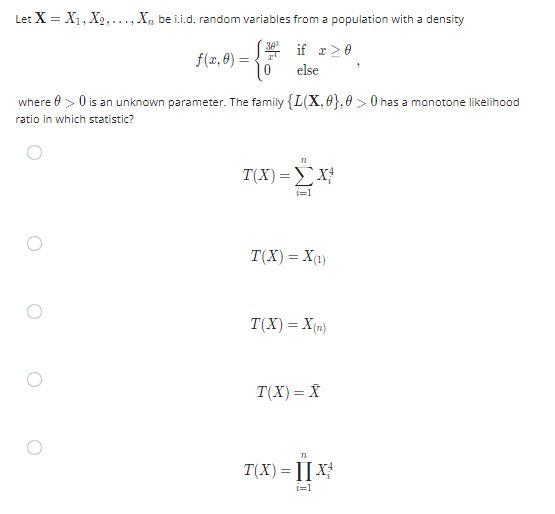 Solved Let X = X1, X2, ..., X, bei.i.d. random variables | Chegg.com Solved Let X = X1, X2, ..., X, bei.i.d. random variables | Chegg.com