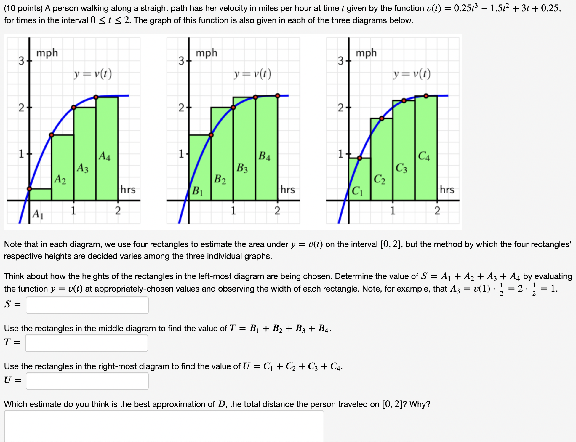 Solved (10 points) A person walking along a straight path | Chegg.com