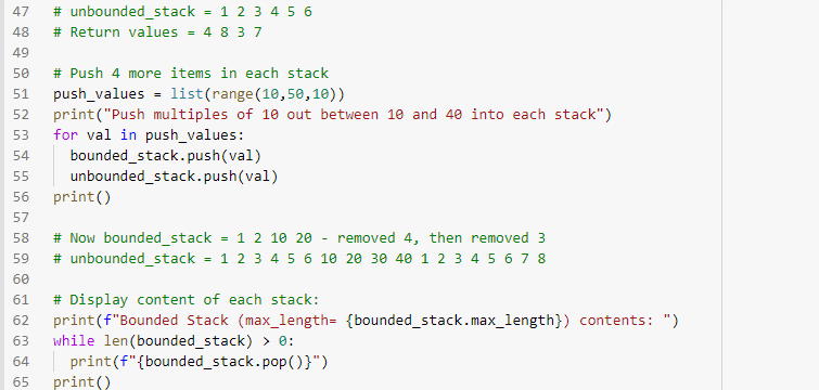 Solved # push a string into the stack #pop out the content | Chegg.com