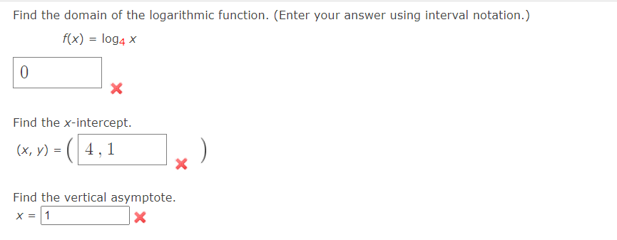Solved Find the domain of the logarithmic function. (Enter | Chegg.com