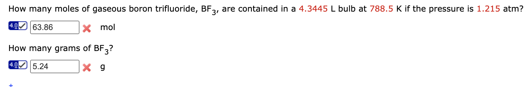 Solved How many moles of gaseous boron trifluoride, BF3, | Chegg.com