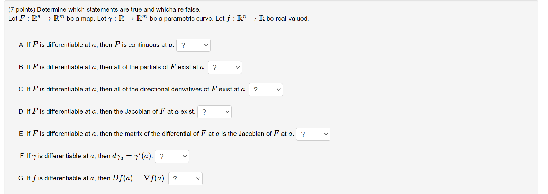 Solved 7 Points Determine Which Statements Are True And