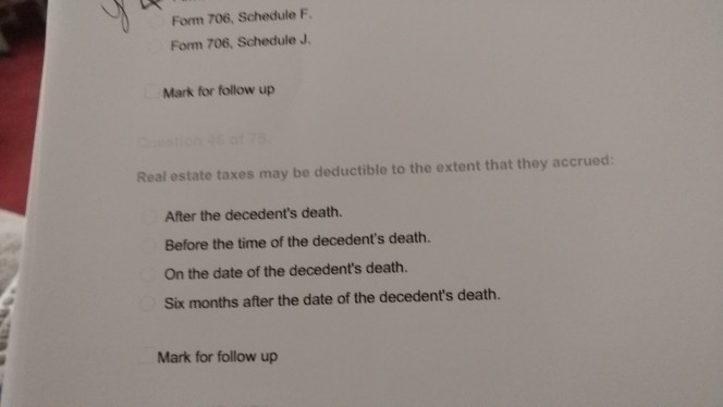 Solved Form 706, Schedule F Form 706, Schedule J. Mark for | Chegg.com