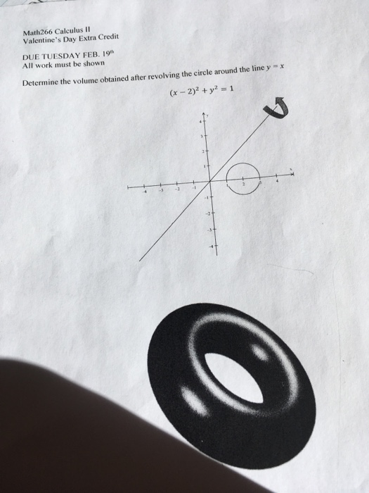 Solved Determine the volume obtained by revolving the circle | Chegg.com