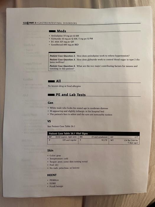 Solved CASE STUDY 26 NAUSEA AND VOMITING For the Disease | Chegg.com