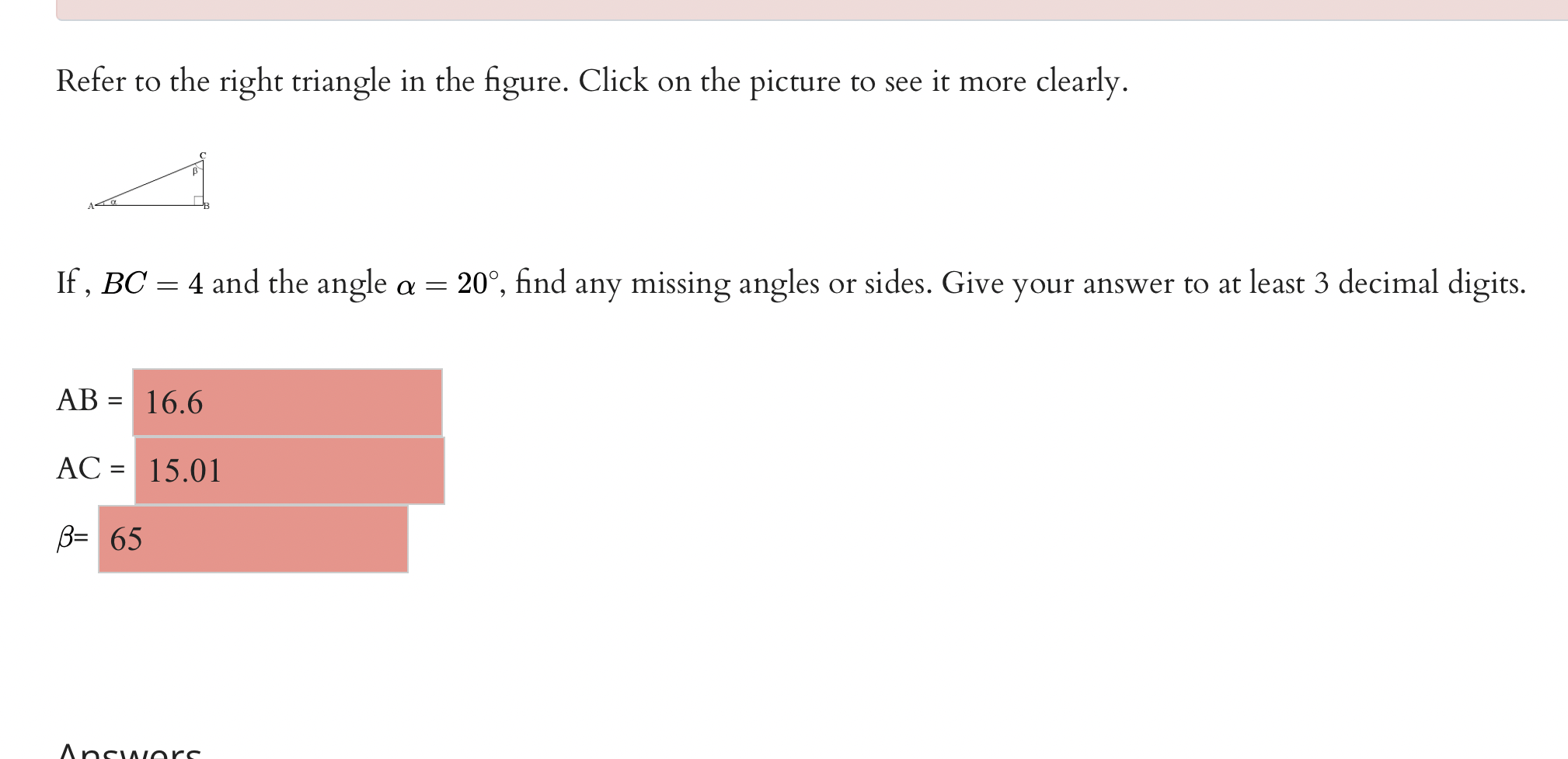 Solved Refer to the right triangle in the figure. Click on | Chegg.com