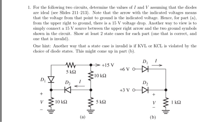 Solved 1. For the following two circuits, determine the | Chegg.com