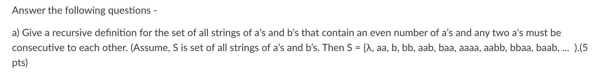 Solved Answer The Following Questions A Give A Recursive 