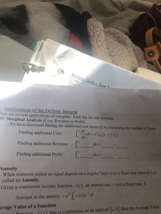 Solved Review Applications of the Definite Integral here are | Chegg.com