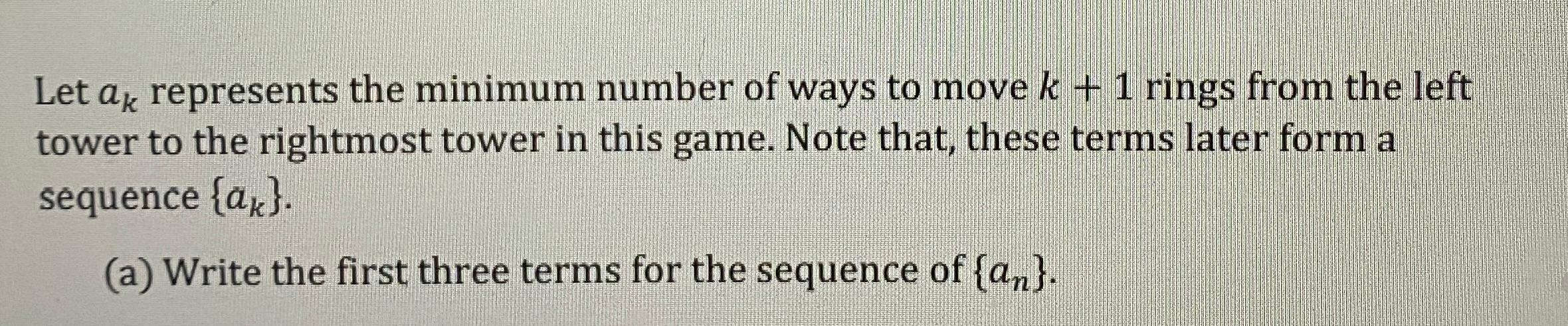 Solved 1. The tower of Hanoi is a game or puzzle where its | Chegg.com