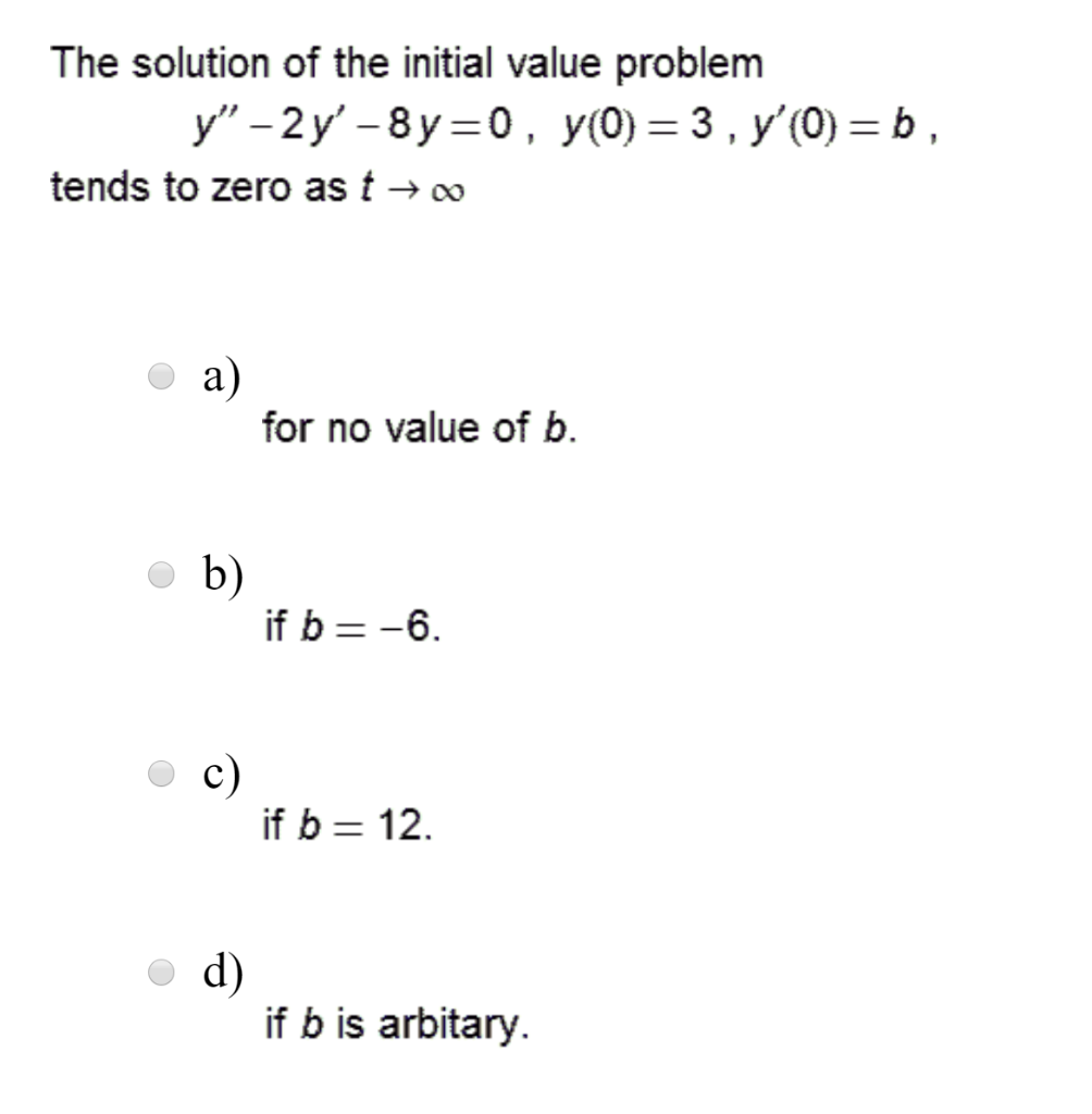 Solved The solution of the initial value problem y" - 2y - | Chegg.com