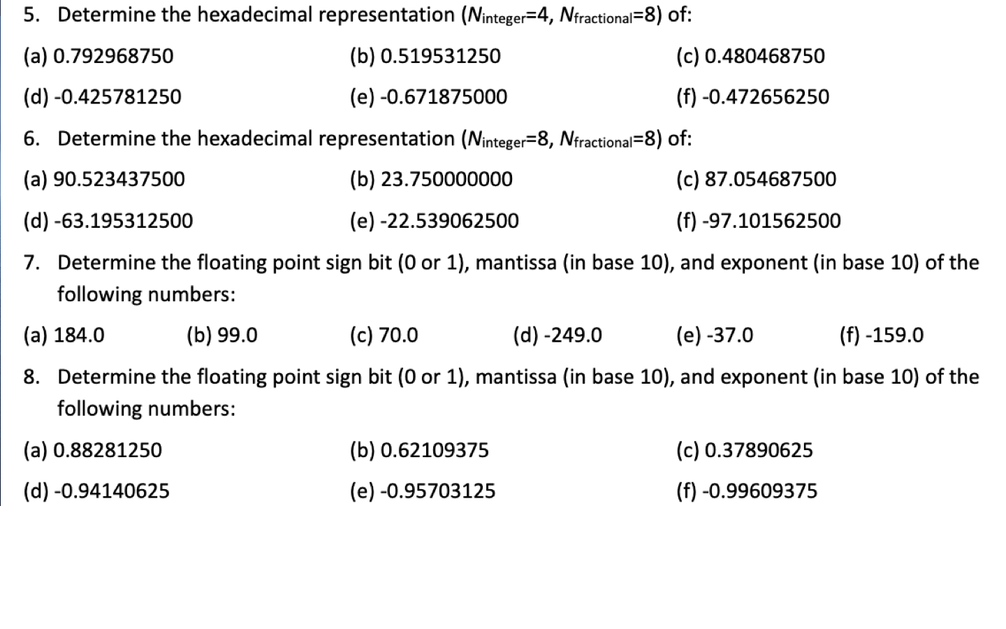 Solved 5. Determine the hexadecimal representation | Chegg.com