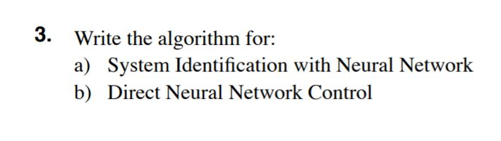 3) Write the algorithm for: a) System Identification | Chegg.com