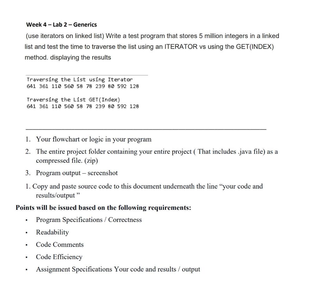 Solved Week 4 Lab 2 Generics Use Iterators On Linked List 3562