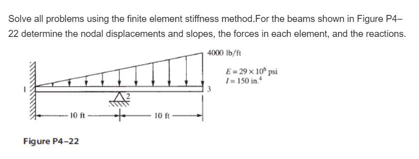 Solved Solve all problems using the finite element stiffness | Chegg.com