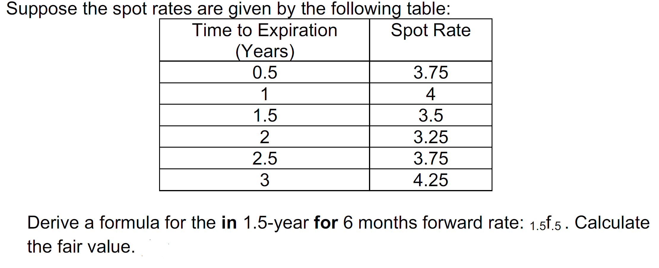 Suppose the spot rates are given by the following | Chegg.com