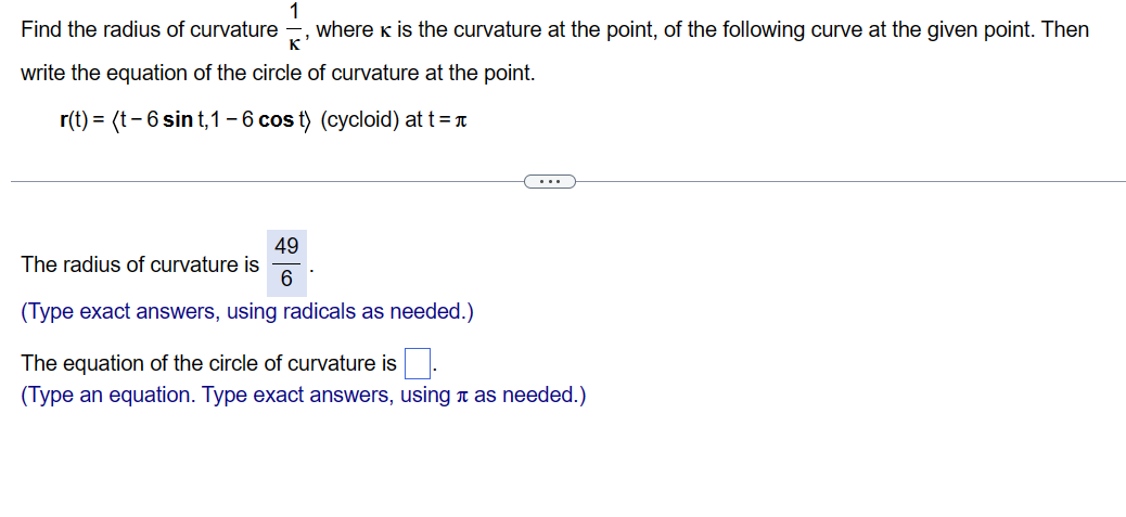Solved Find the radius of curvature κ1, where κ is the | Chegg.com