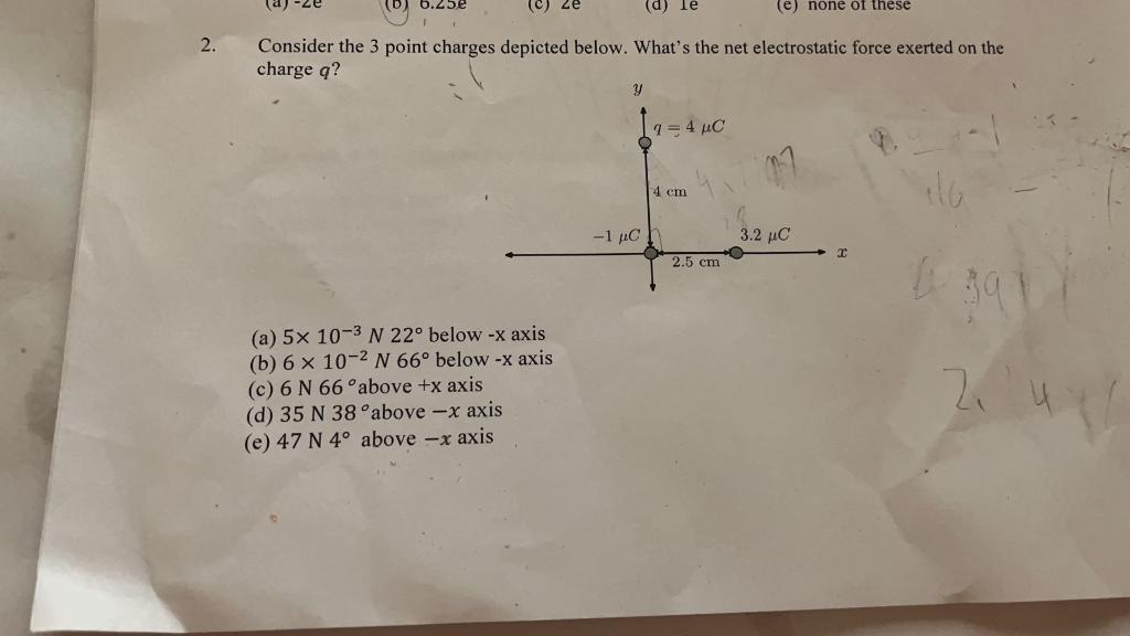 Solved Consider the 3 point charges depicted below. What's | Chegg.com