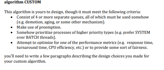 algorithm CUSTOM This algorithm is yours to design, | Chegg.com