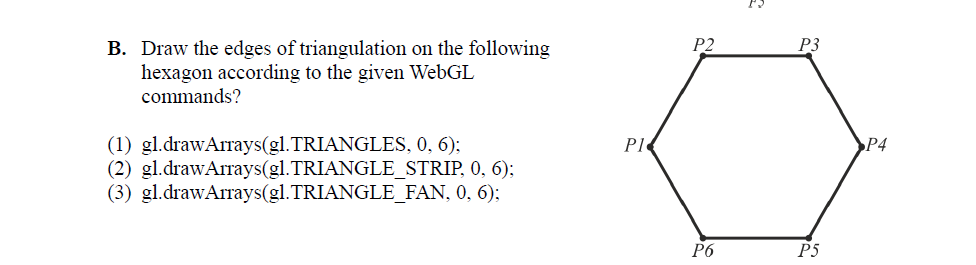 Solved B. Draw the edges of triangulation on the following | Chegg.com